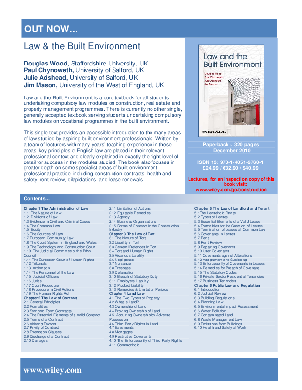 (PDF) Law and the Built Environment