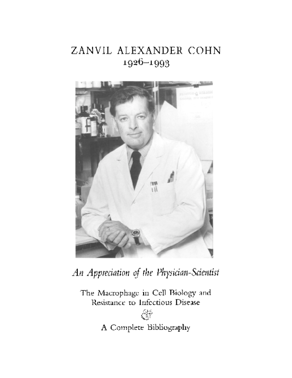 (PDF) Zanvil Alexander Cohn 1926-1993
