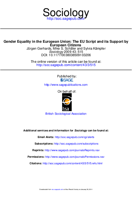 (PDF) Gender Equality in the European Union: The EU Script and its ...