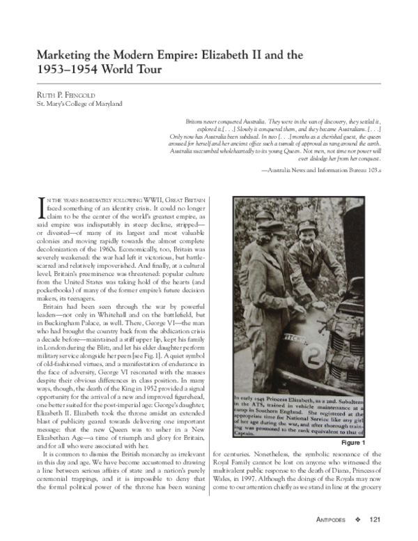 (PDF) Marketing the Modern Empire: Elizabeth’s Royal Progress.