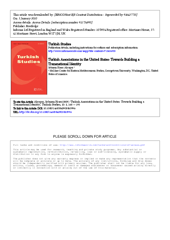 (PDF) Turkish Associations in the United States