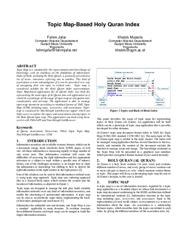 (PDF) Topic Map-Based Holy Quran Index