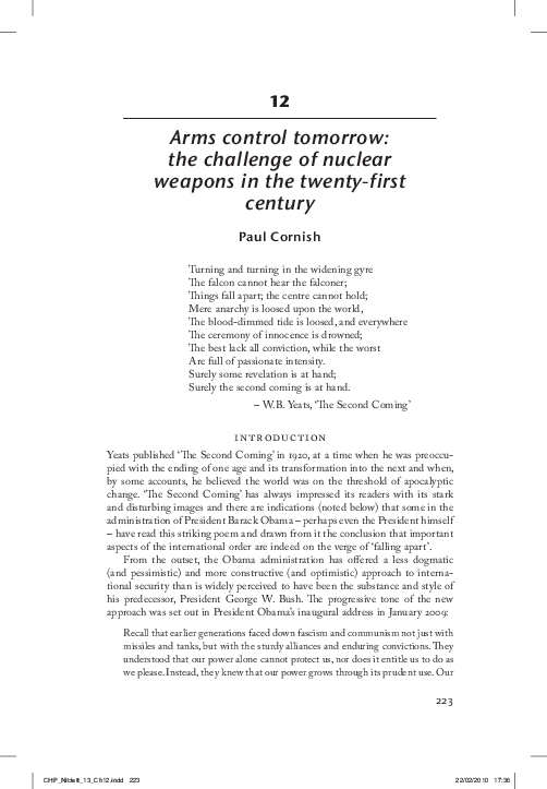 (PDF) Arms Control Tomorrow: The Challenge of Nuclear Weapons in the ...