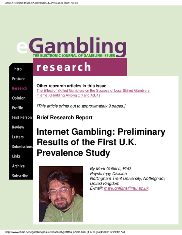 (PDF) Griffiths, M.D. (2001). Internet gambling: Preliminary results of ...