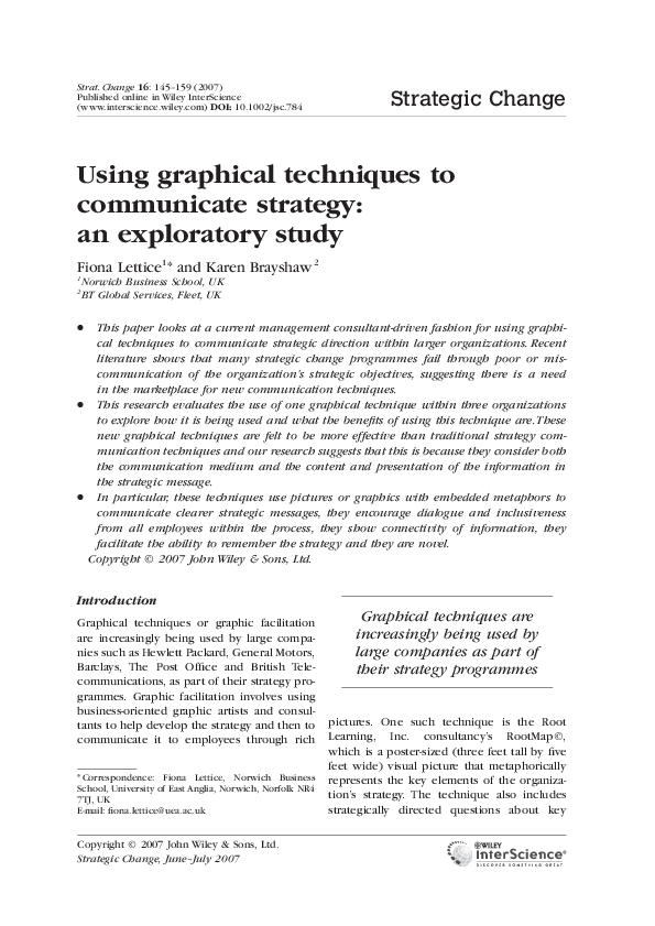 (PDF) Using Graphical Techniques to Communicate Strategy: An ...