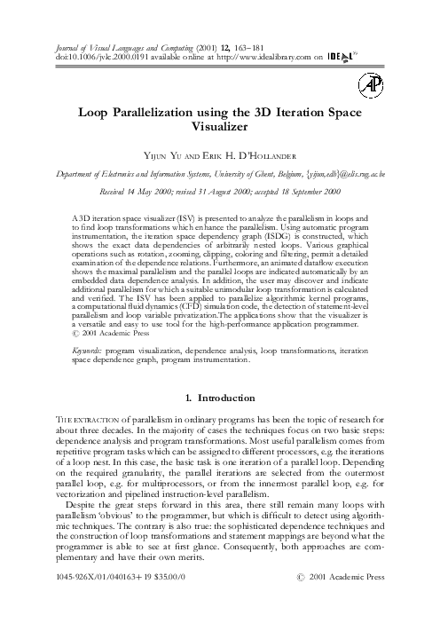 Pdf Loop Parallelization Using The 3d Iteration Space Visualizer