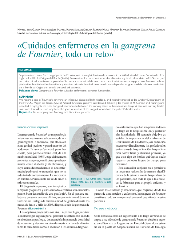 (PDF) (2009) Cuidados enfermeros en la gangrena de Fournier: todo un reto