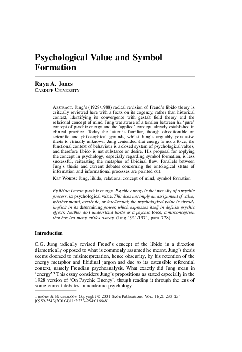 (PDF) Psychological Value and Symbol Formation