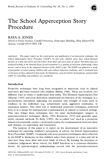 (PDF) The School Apperception Story Procedure