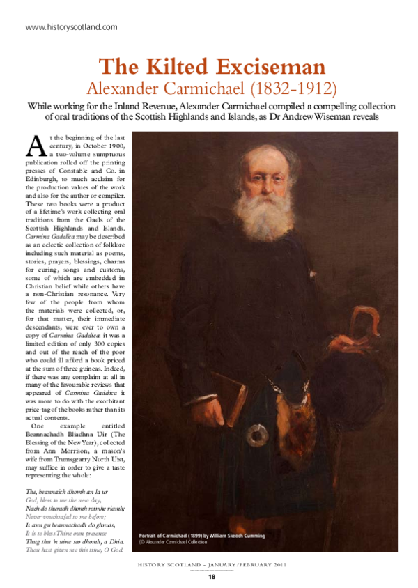 (PDF) ‘The Kilted Exciseman: Alexander Carmichael (1832–1912)’,