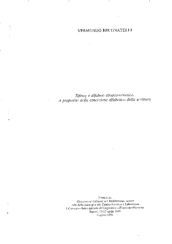 (PDF) Tifinaɣ e alfabeto etrusco-venetico. A proposito della concezione alfabetica della scrittura