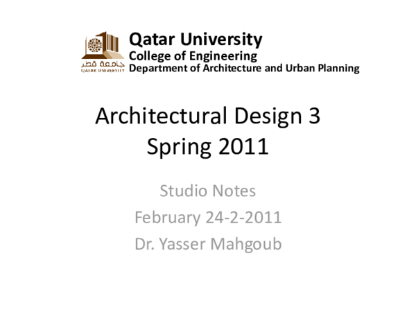 (PDF) Architectural Design 3 - 24-2-2011 Notes