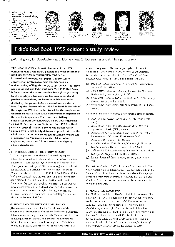 (PDF) FIDIC's Red Book 1999 edition: a study review