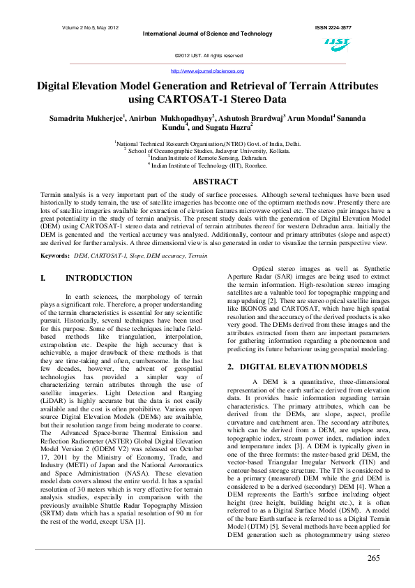 (PDF) Digital Elevation Model Generation and Retrieval of Terrain ...
