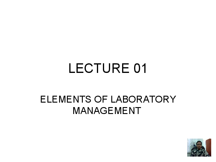 (PPT) ELEMENTS OF LABORATORY MANAGEMENT