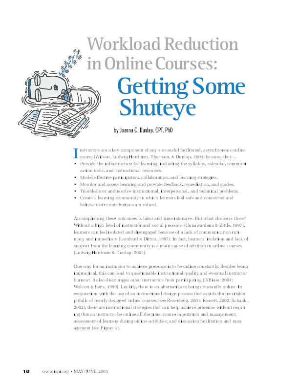 (PDF) Workload reduction in online courses: Getting some shuteye