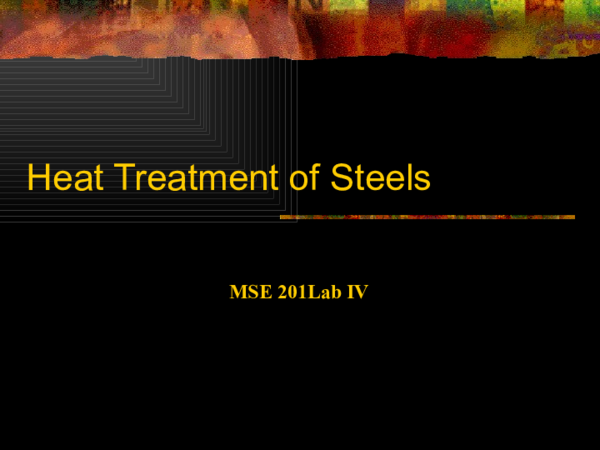 (PPT) Steels: heat treatment and processing principles