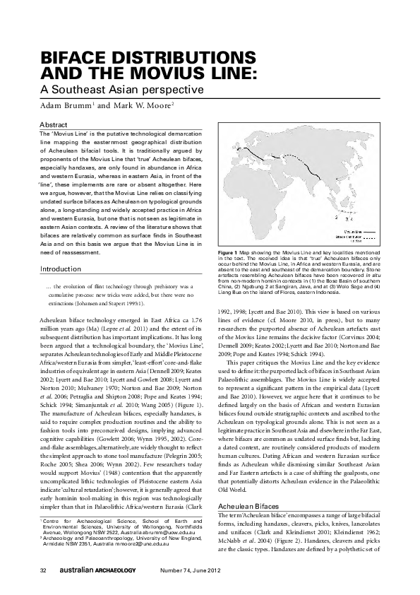 (PDF) Biface distributions and the Movius Line: A Southeast Asian ...