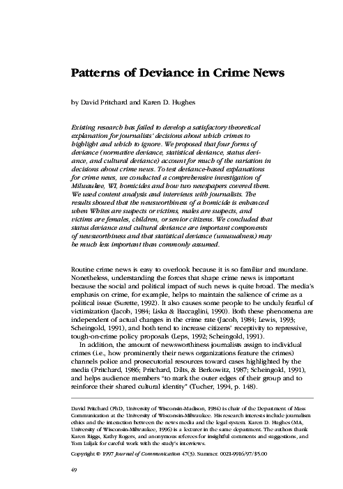 (PDF) Patterns of Deviance In Crime News