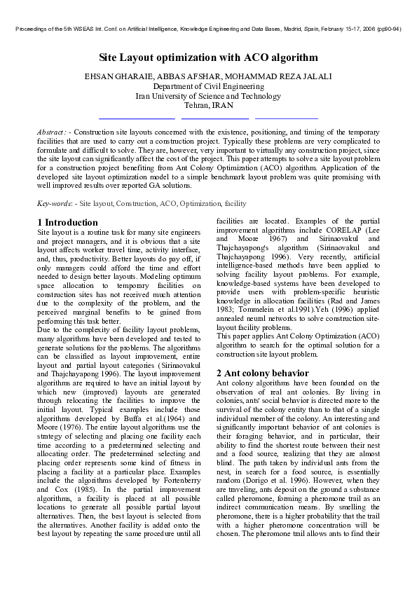 (PDF) Static site layout optimization with ACO algorithm