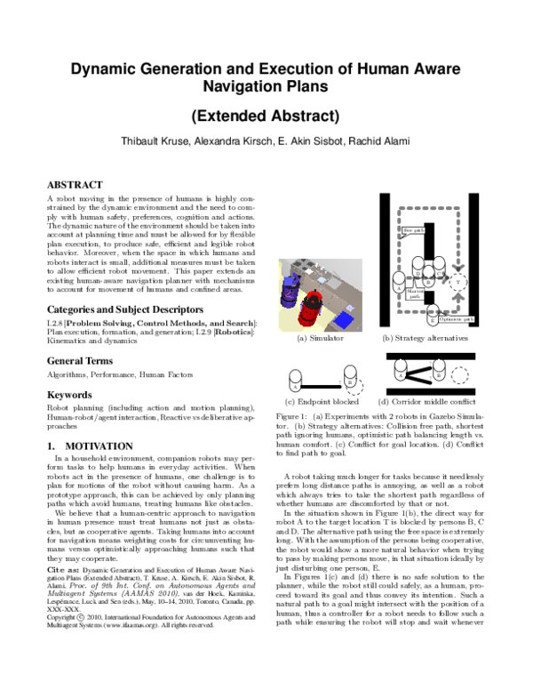 (PDF) Dynamic generation and execution of human aware navigation plans