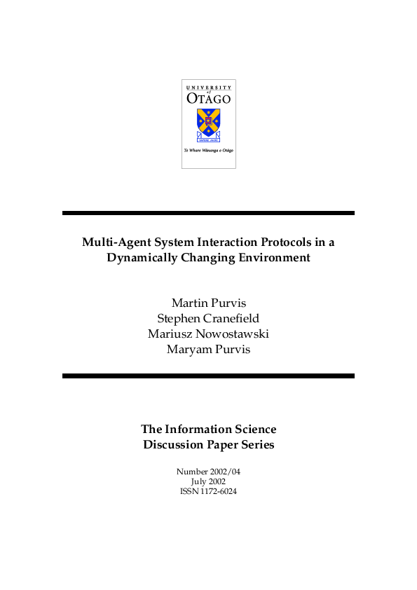 (PDF) Multi-agent system interaction protocols in a dynamically changing environment