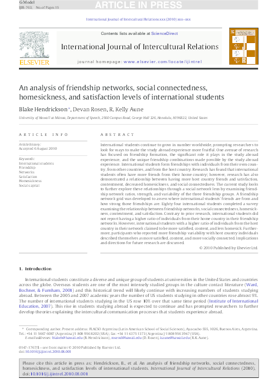 (PDF) An Analysis of Friendship Networks, Social Connectedness ...