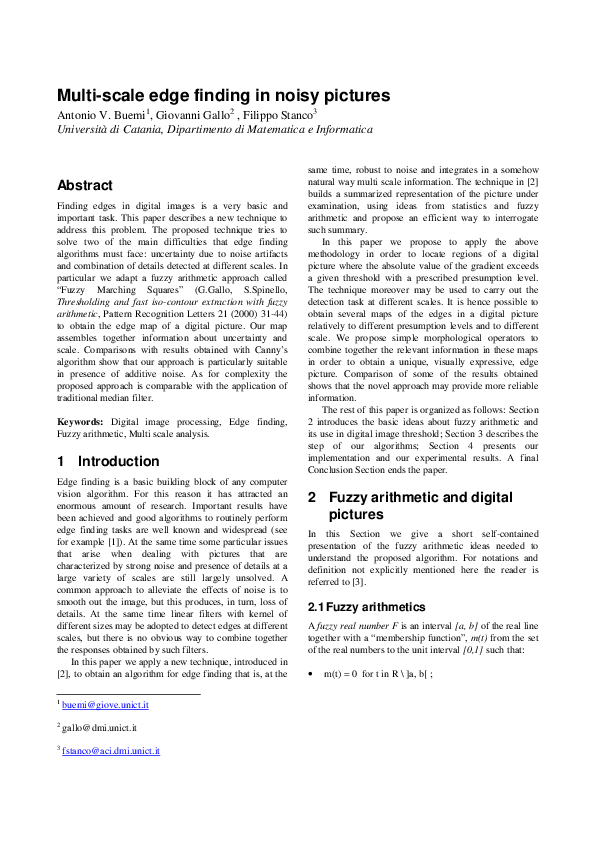 (PDF) Multi-scale edge finding in noisy pictures