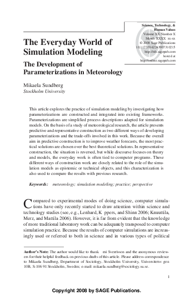 (PDF) The Everyday World of Simulation Modeling