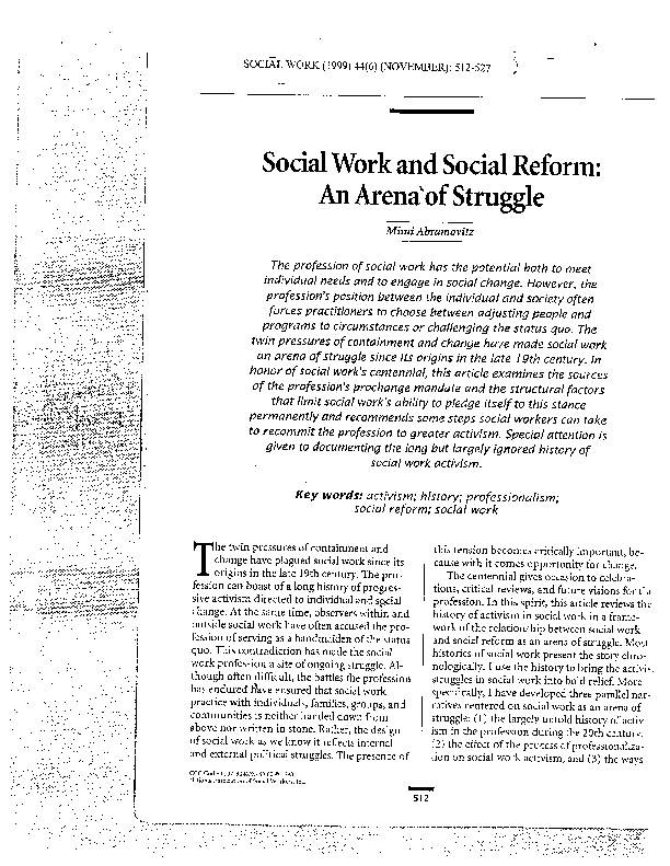 (PDF) Social Work and Social Reform