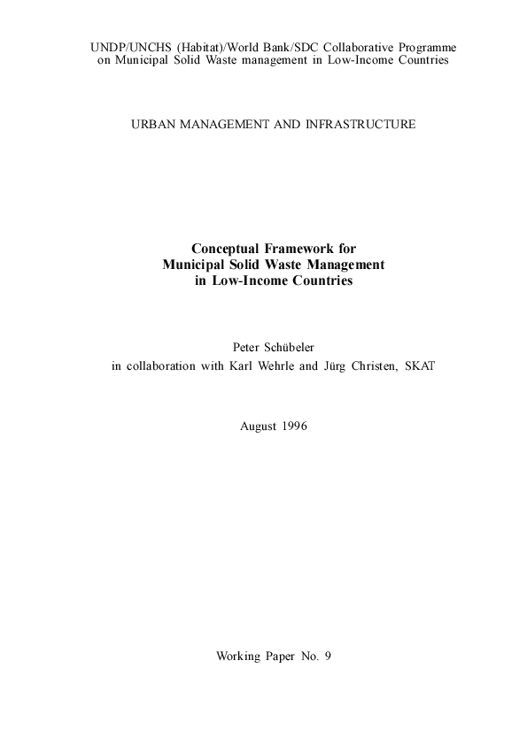 (PDF) Conceptual framework for municipal solid waste management in low ...