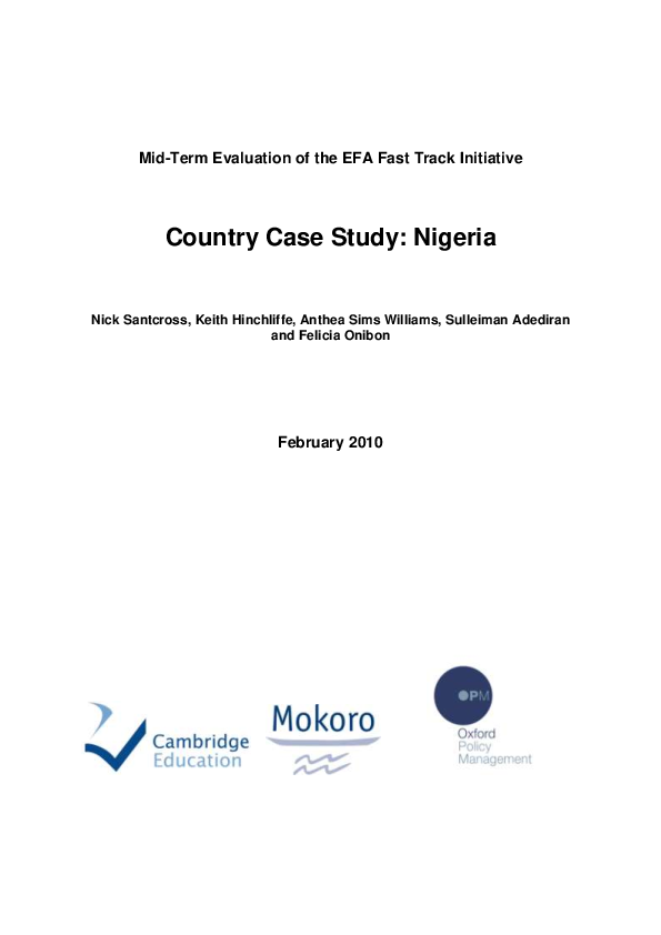 (PDF) Country Case Study: Nigeria