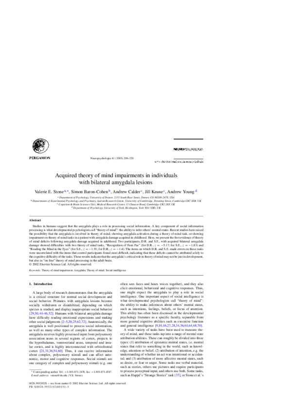 (PDF) Acquired theory of mind impairments in individuals with bilateral ...
