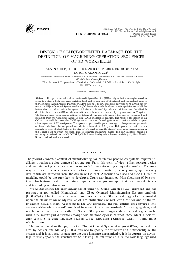 (PDF) Design of object-oriented database for the definition of ...