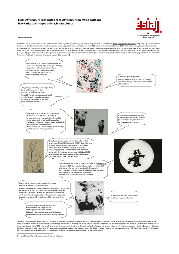 (PDF) From 19th century print cartoons to 20th century animated ...