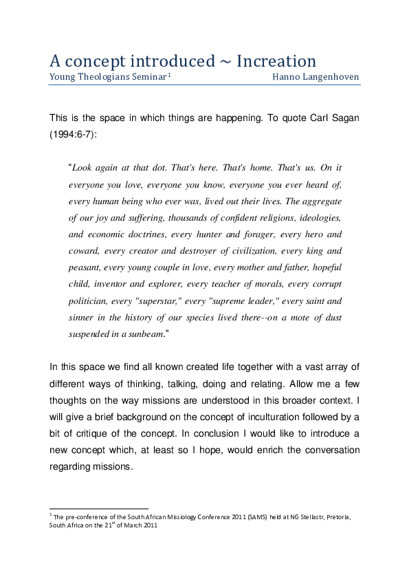 (PDF) A concept introduced ~ Increation