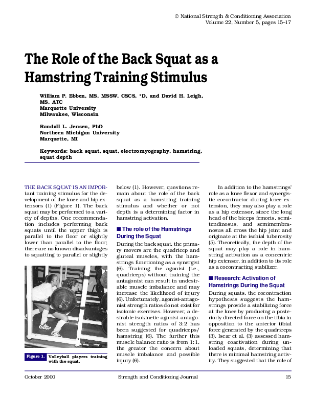 (PDF) The role of the back squat as a hamstring training stimulus