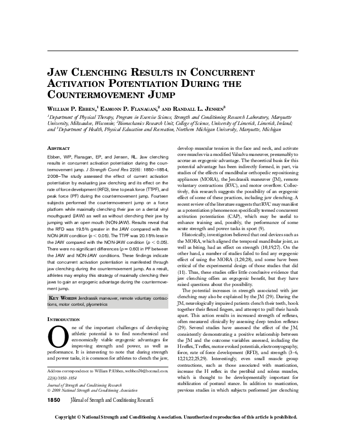 (PDF) Jaw clenching results in concurrent activation potentiation ...