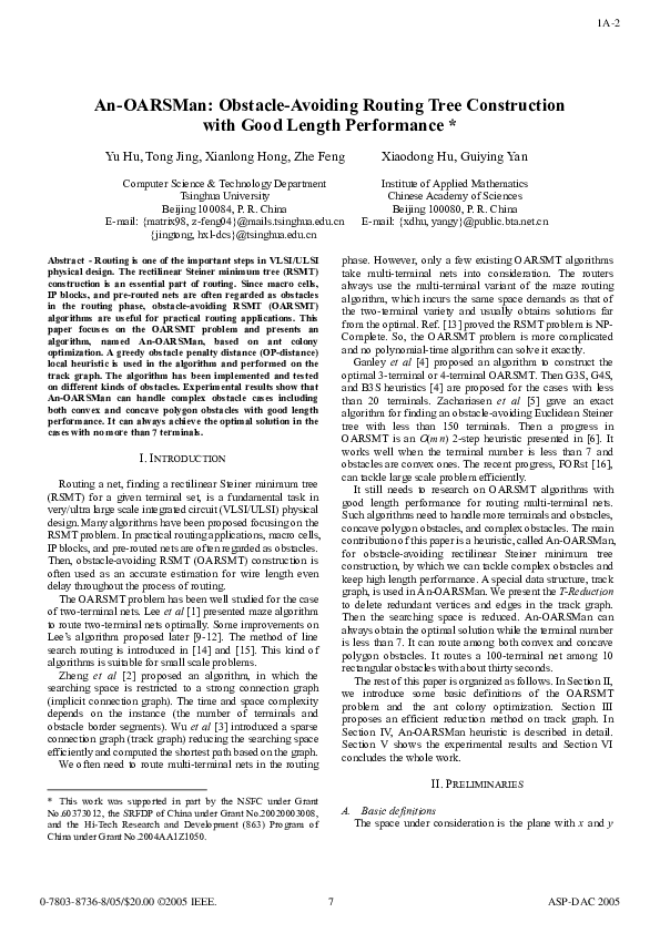 Pdf An Oarsman Obstacle Avoiding Routing Tree Construction With Good Length Performance