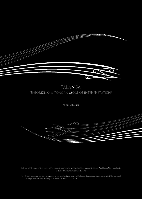 (PDF) Talanga: A Tongan Mode of Interpretation
