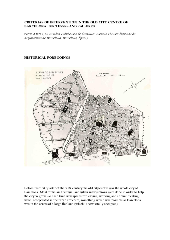 (PDF) Criteria of Intervention in the Old City of Barcelona