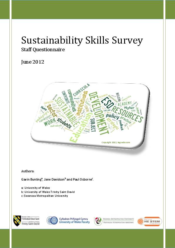 (PDF) Sustainability Skills Survey: Staff Questionaire