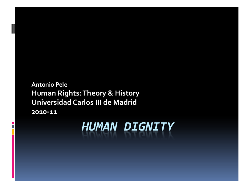 (PPT) Human Dignity (power point presentation in english)