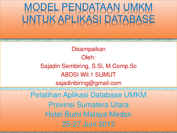 (PPT) Pelatihan Penggunaan Aplikasi Direktori Database UMKM Provinsi ...