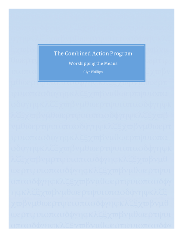 (PDF) Combined Action Program: Worshipping the Means