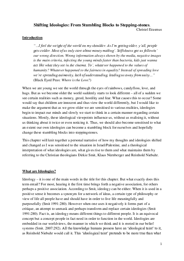 (DOC) Shifting Ideologies - from stumblingblock to stepping-stone