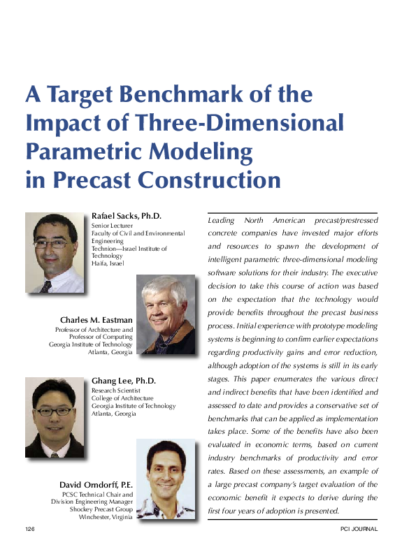 (PDF) A Target Benchmark of the Impact of Three-Dimensional Parametric Modeling in Precast ...
