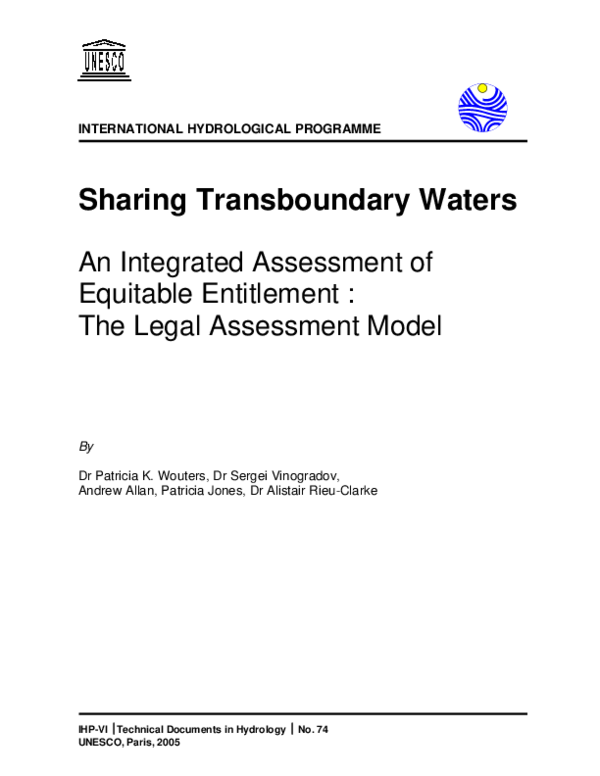 (PDF) Legal Assessment Model - Equitable and Reasonable Use in Practice ...