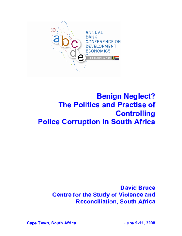 (PDF) Benign Neglect? The politics and practise of controlling police ...