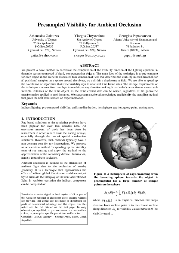 (PDF) Presampled Visibility for Ambient Occlusion